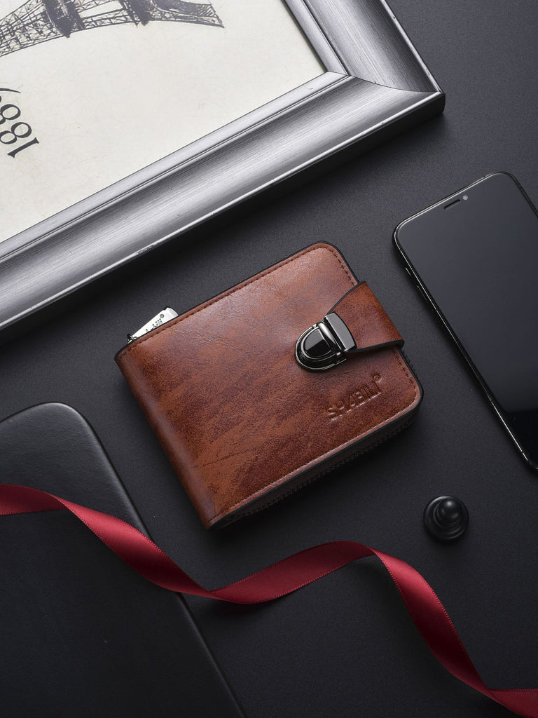 Elegant Secure Buckle Leather Wallet – Care Me
