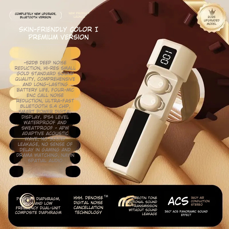 UltraPlay Waterproof Earbuds with Digital Display – Care Me